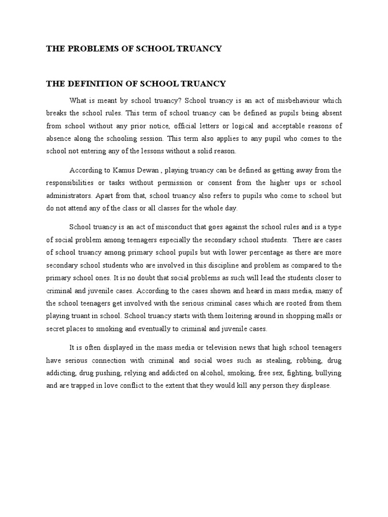 School Truancy | PDF | Adolescence | Teachers