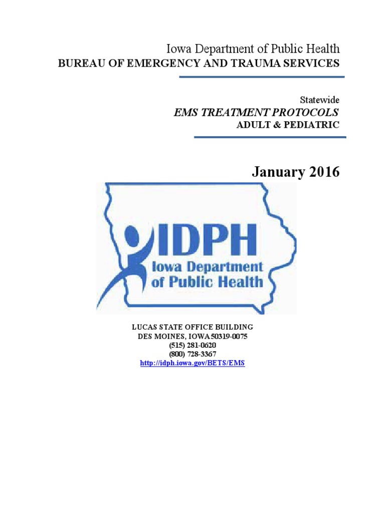2016 EMS Protocols IOWA | PDF | Emergency Medical Services | Major Trauma