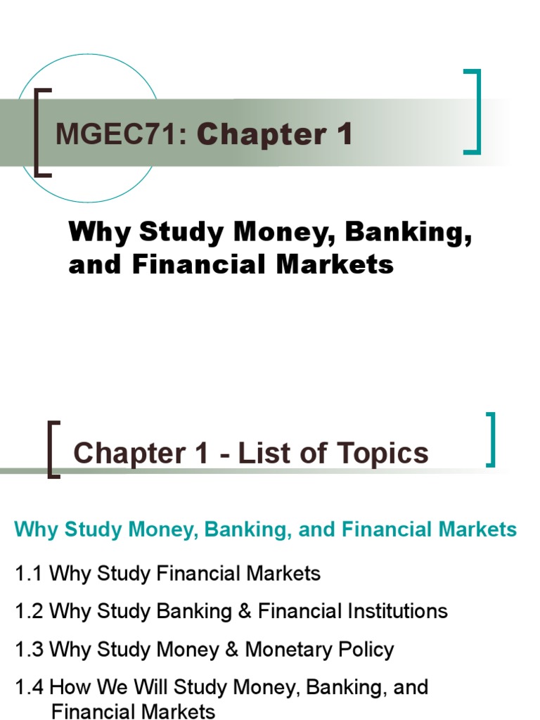 Chapter 1 (Money & Banking) | PDF | Financial Markets | Interest