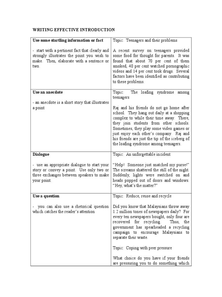 Writing Effective Introduction | PDF | Paragraph | Carbon