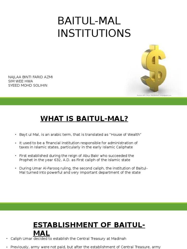 Baitulmal Institution | PDF | Economies | Religion And Belief