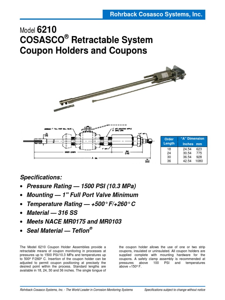 6210 Cosasco Retractable Coupon Holders | PDF | Building Materials ...