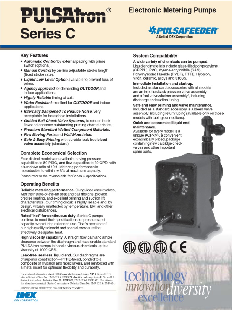 Pulsatron Series C PDF | Download Free PDF | Valve | Pump