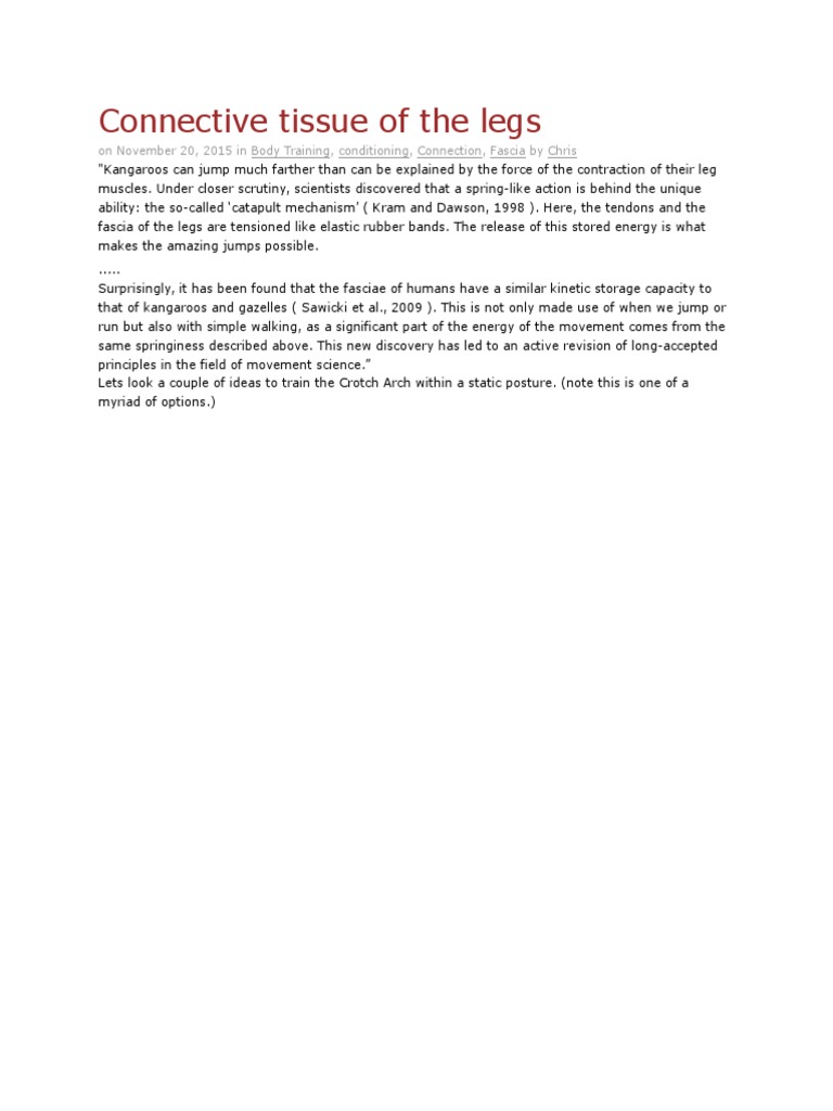 Connective Tissue of The Legs | PDF | Social Science | Science ...