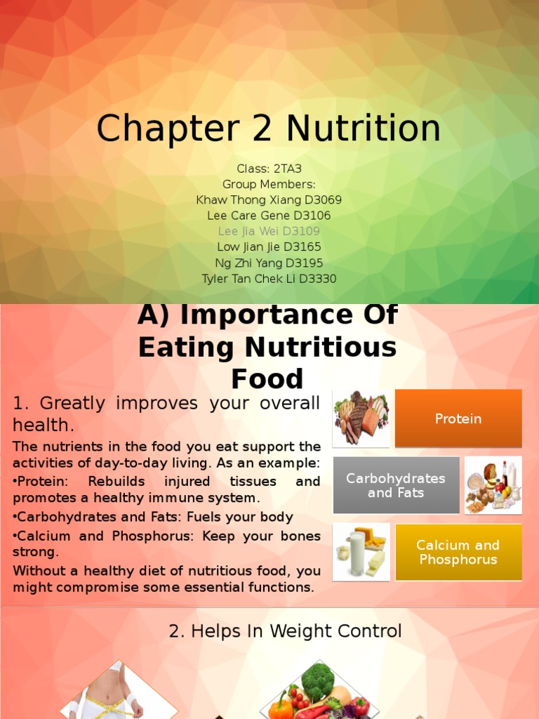 Chapter 2 Nutrition | PDF | Nutrition | Diet & Nutrition