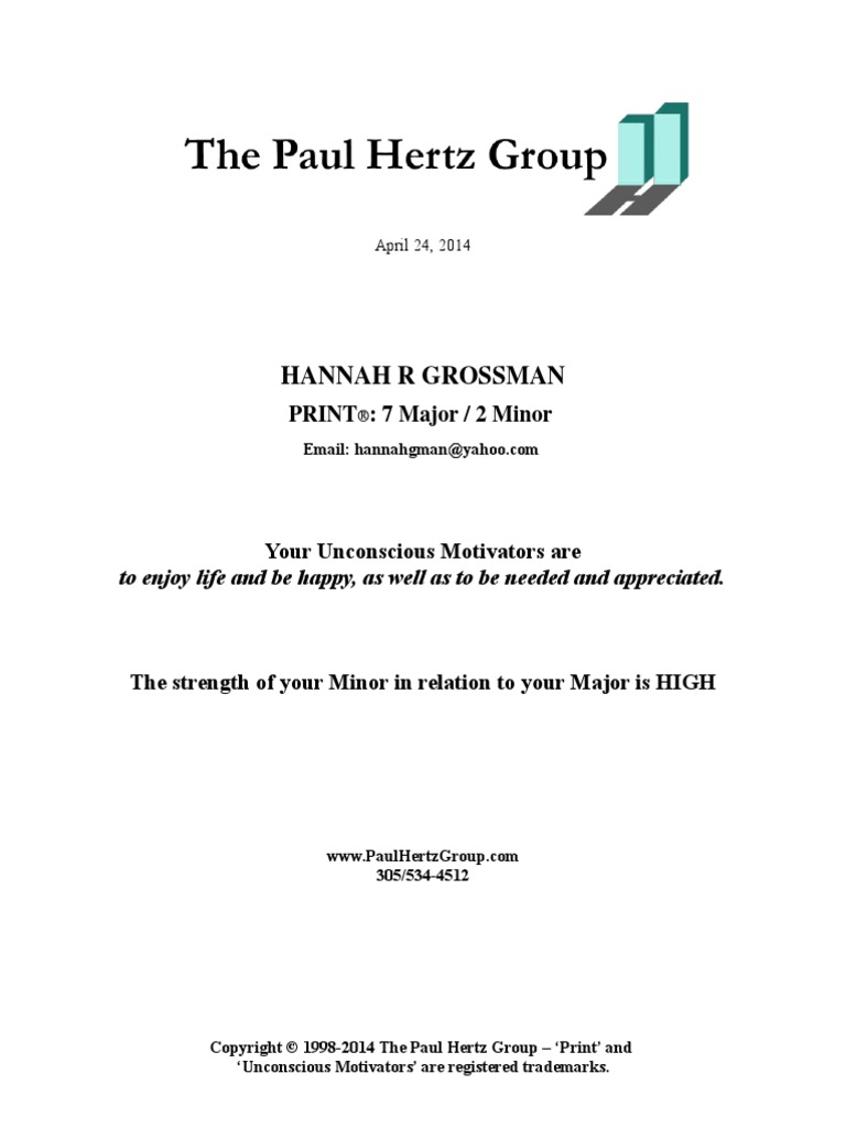 Print Report For Hannah R Grossman | PDF | Perception | Narrative