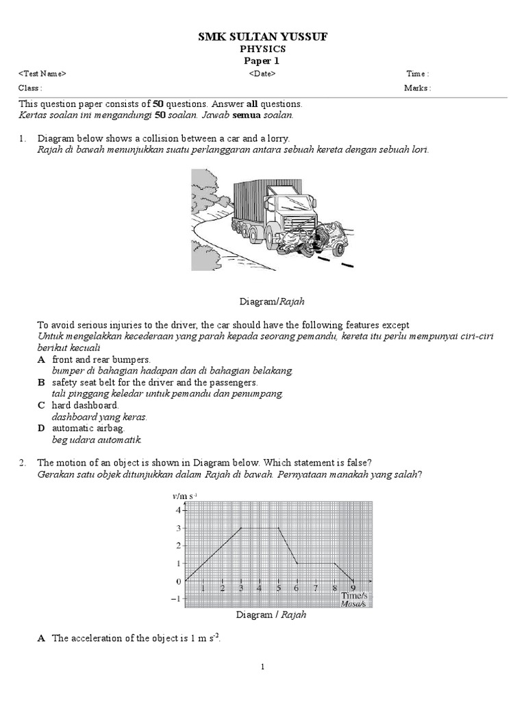 SPM Fizik Tingkatan 4,5 - Paper1 - 20160429234410 | PDF