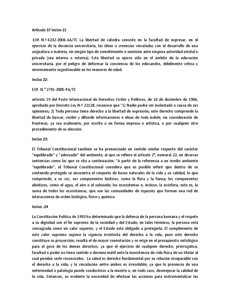 Articulo 37 Inciso 21,22,23,24,25; Articulo 38 (Patricio ...