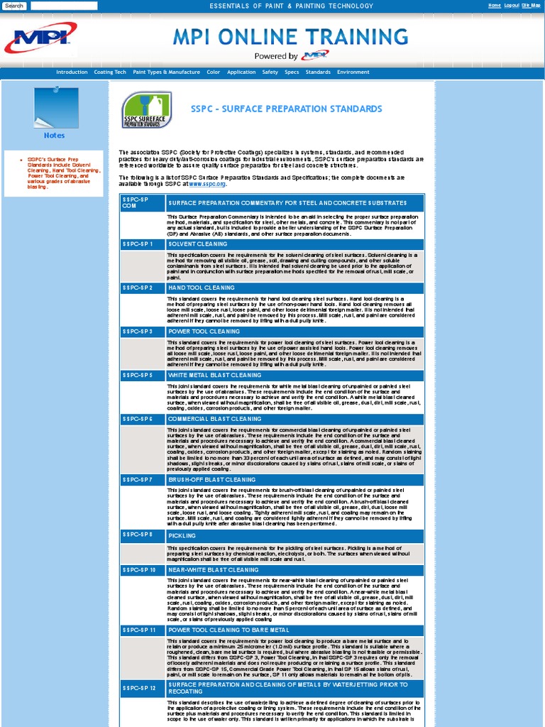 Standards : :SSPC | Rust | Abrasive