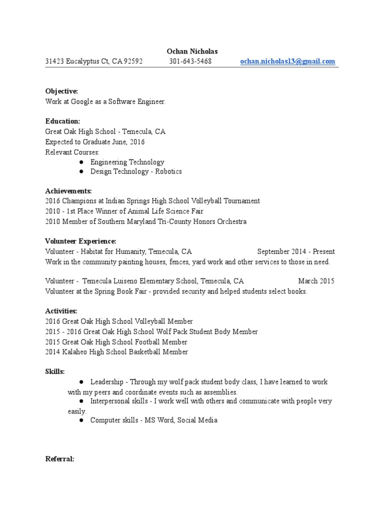 Ochan Nicholas - Aspiring Software Engineer | PDF | Career & Growth ...