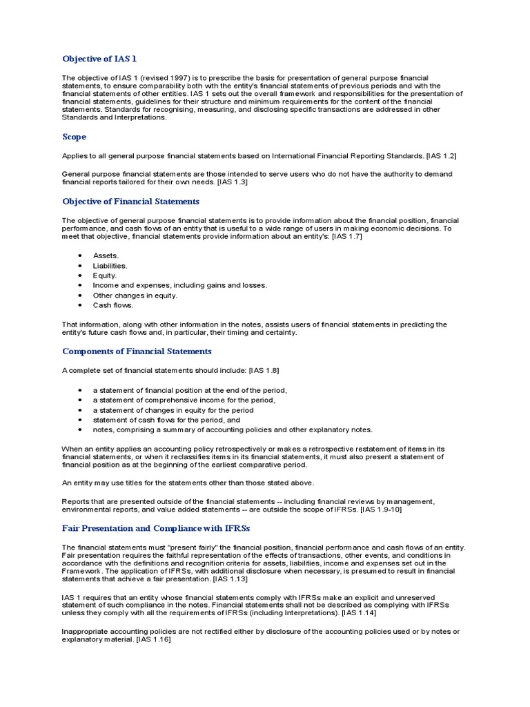 Ias 1 | PDF | International Financial Reporting Standards | Financial ...