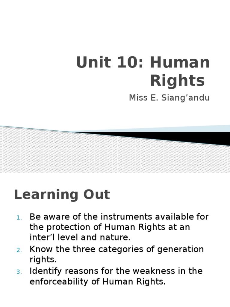 Unit 10 Human Rights | PDF | Human Rights | Treaty