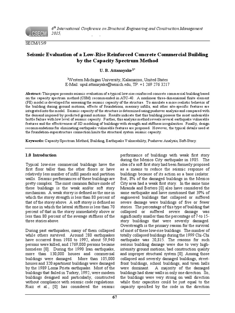 Capacity Spectrum Method | PDF | Strength Of Materials | Beam (Structure)