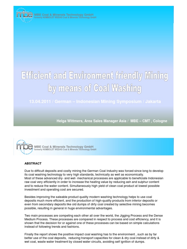 MBE-CMT Presentation PDF | PDF | Coal | Mining