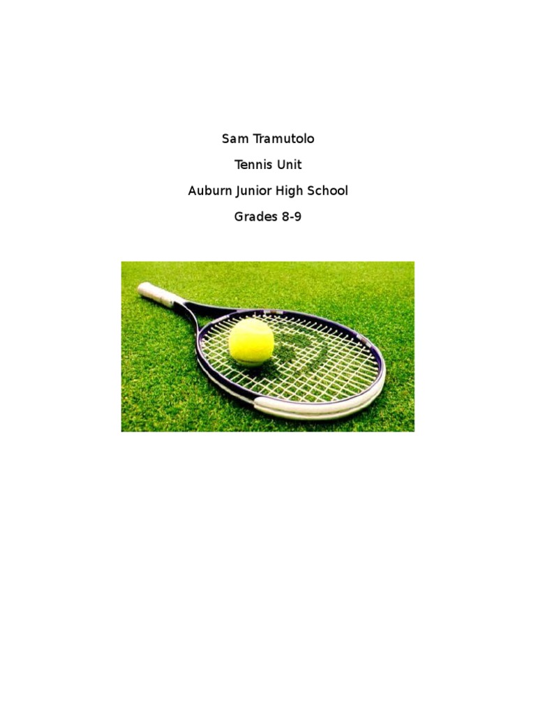 Tennis Unit Plan | PDF | Ball Games | Educational Assessment