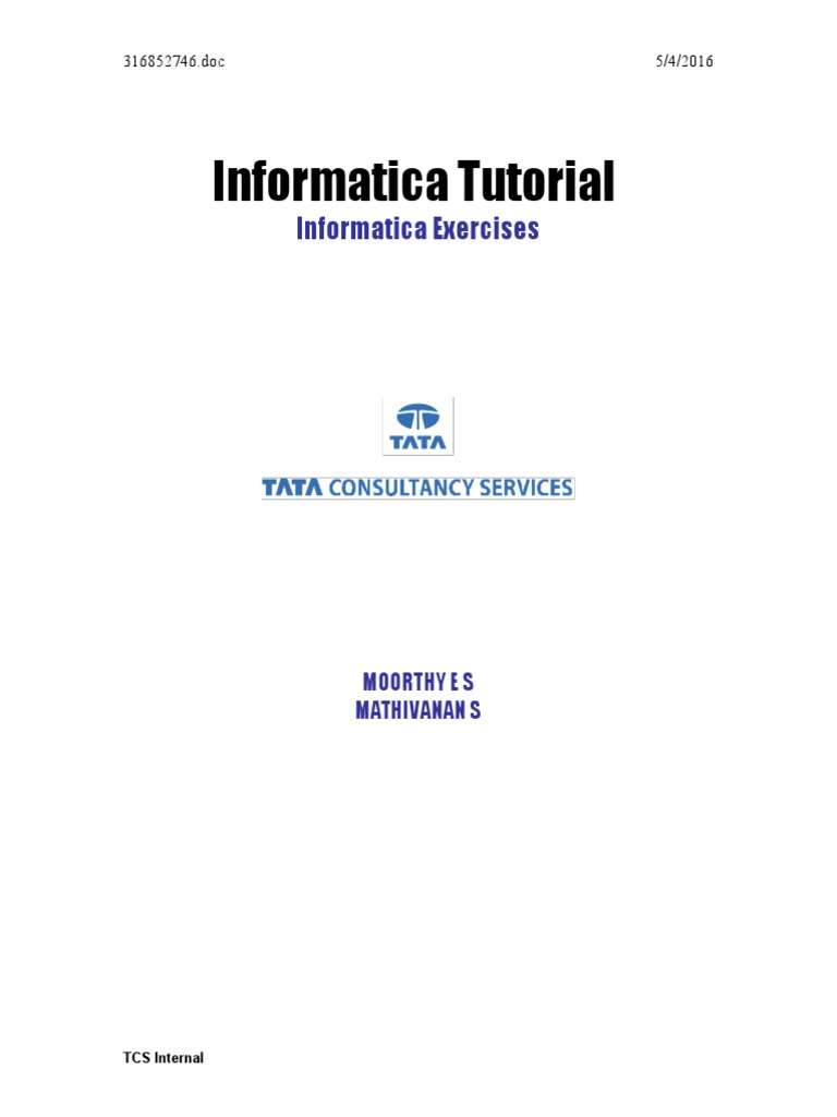 Informatica Tutorial | PDF | Sql | Databases