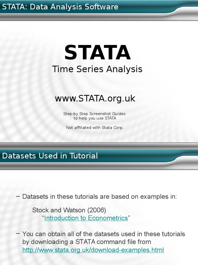 STATA Time Series Analysis Guide | PDF | Autoregressive Integrated Moving Average | Time Series