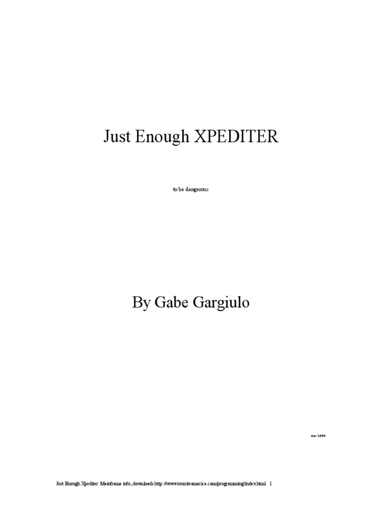 Just Enough Xpediter | PDF | Library (Computing) | Compiler