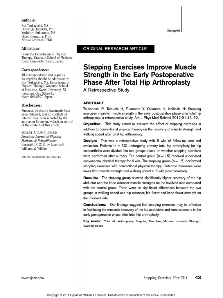 Stepping Exercises Improve Muscle Strength in The Early Postoperative ...