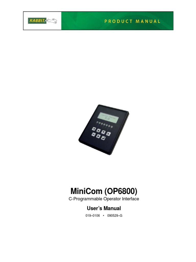 Minicom (Op6800) : User'S Manual | PDF | Computer Engineering | Electronics