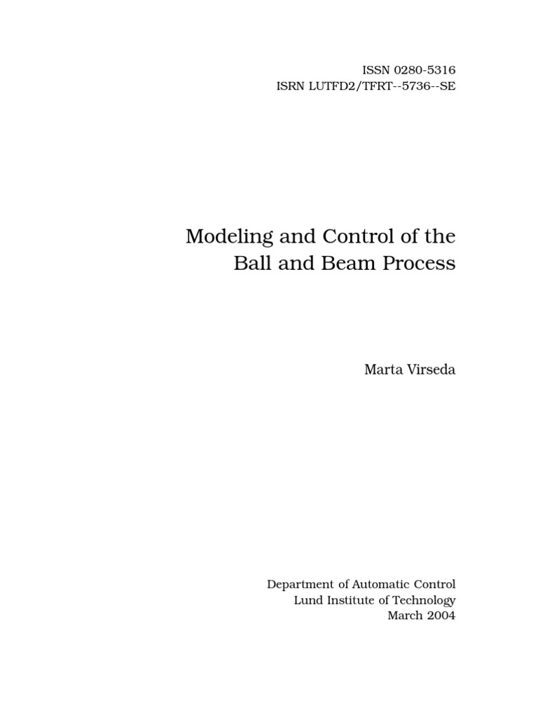 Ball and Beam Pid | PDF | Control Theory | Simulation