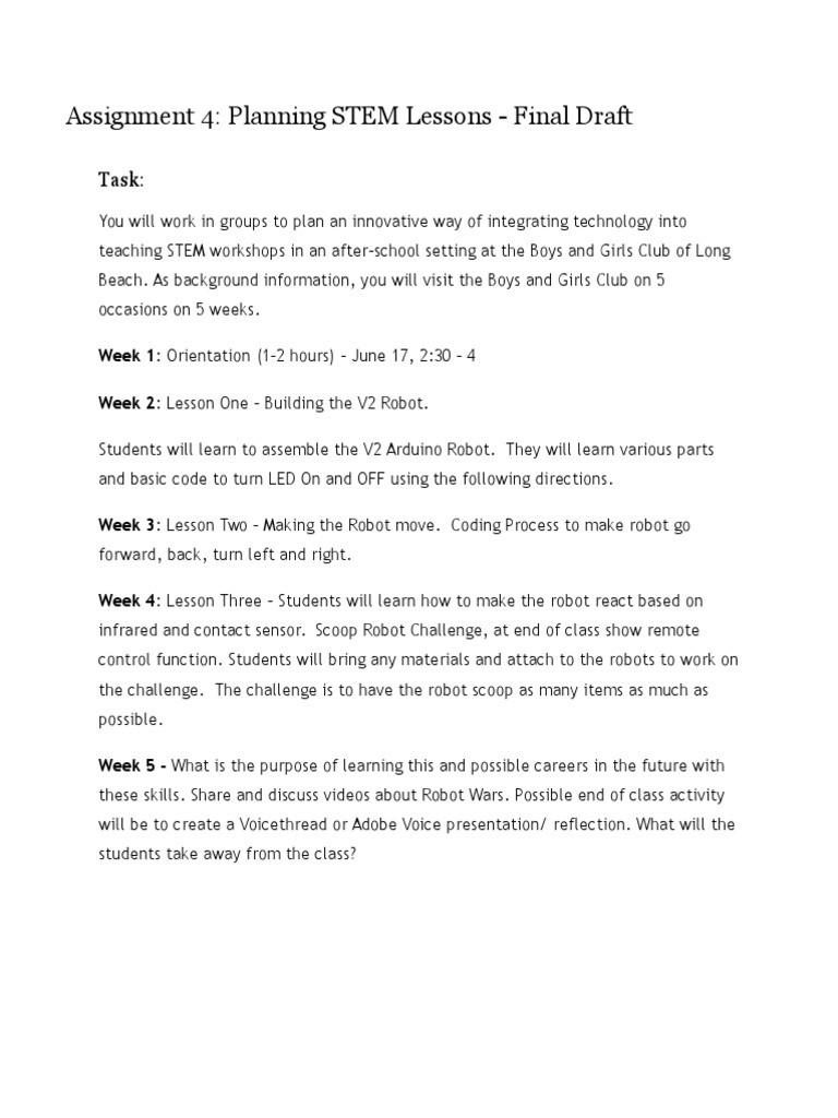 STEM Robotics Lesson Plan Guide | PDF | Robotics | Lesson Plan