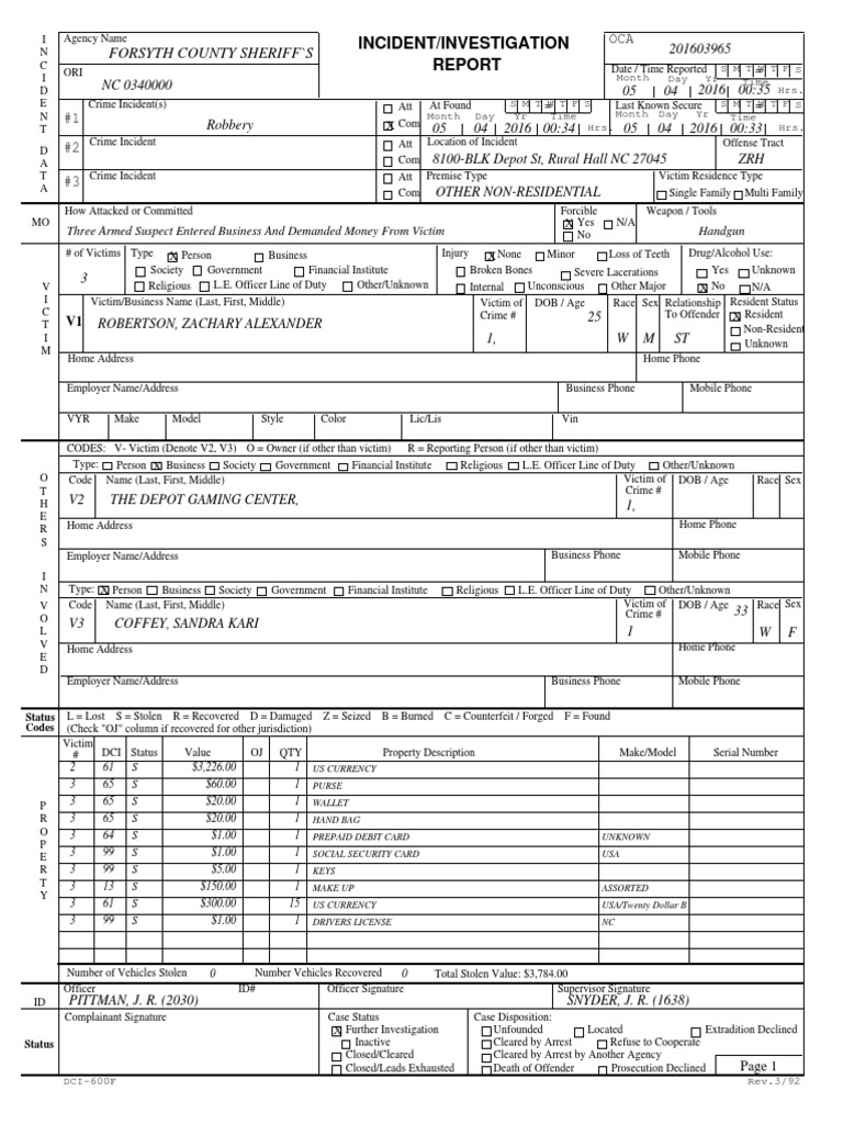 Police Report | PDF | Criminal Justice | Crime & Violence