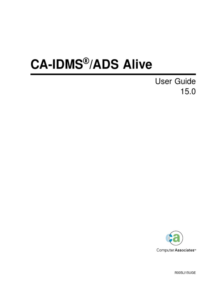 CA-idms Ads Alive User Guide 15.0 | PDF | Debugging | Command Line Interface