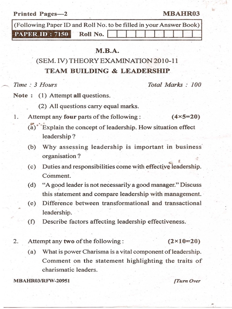 Team Building Leadership Pdf