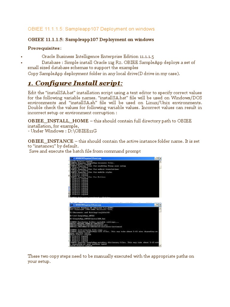 OBIEE 11 Deployment | PDF | Oracle Database | Databases