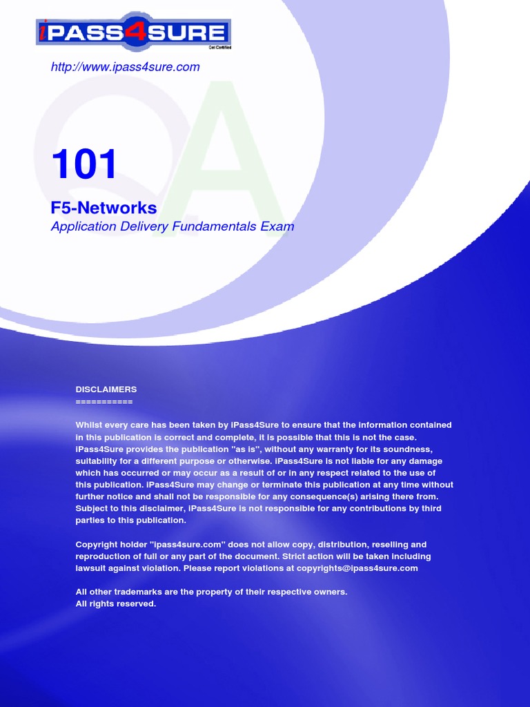 Exam F5 101 QyA Pass4sure | PDF | Http Cookie | Web Server