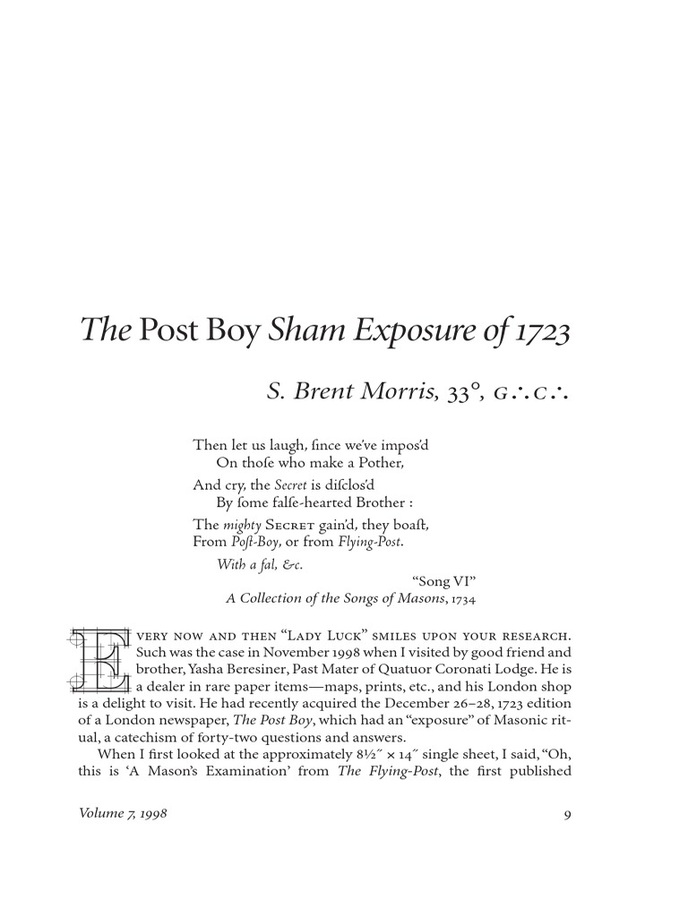 Post Boy | PDF | Freemasonry | Catechism