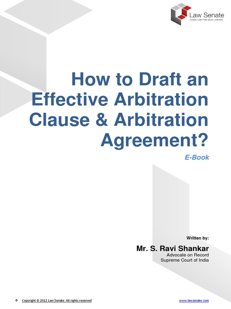 Drafting Arbitration Clause and Agreement | PDF | Arbitration | Lawyer