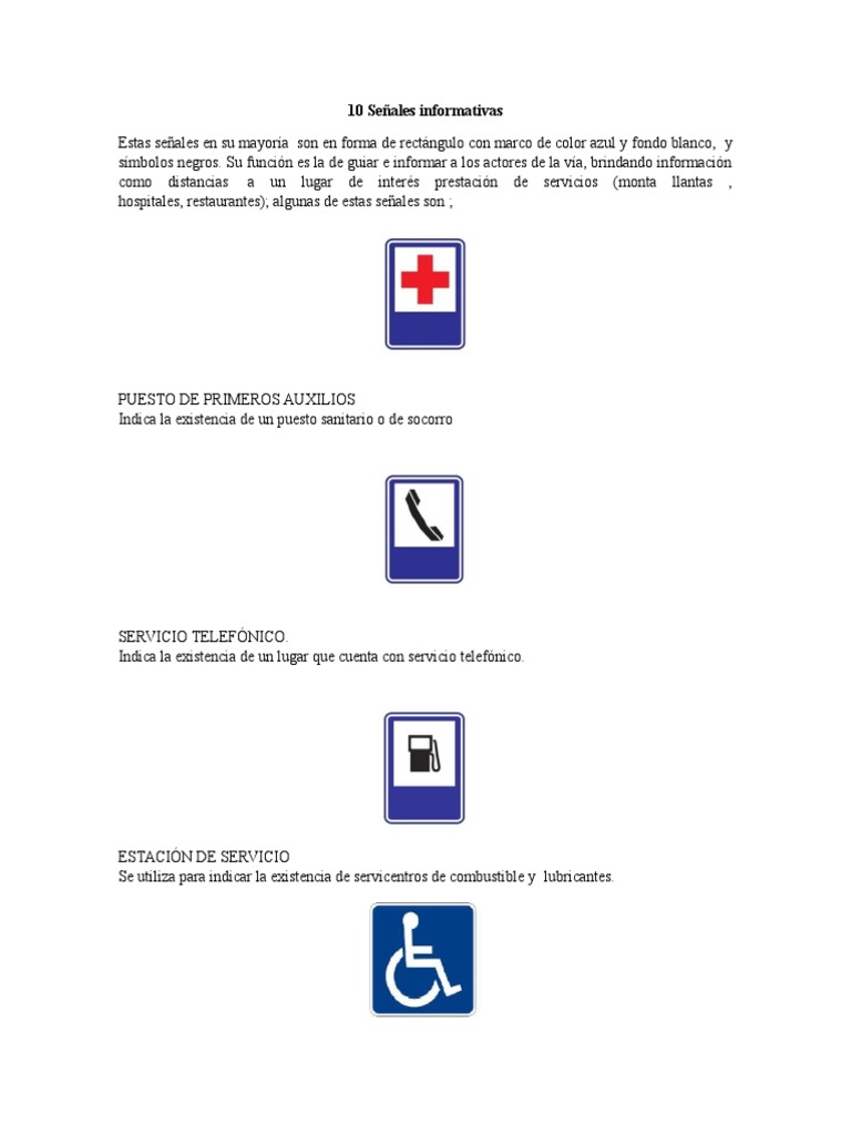 10 Señales Informativas y su Significado | PDF | Semáforo | Aeropuerto