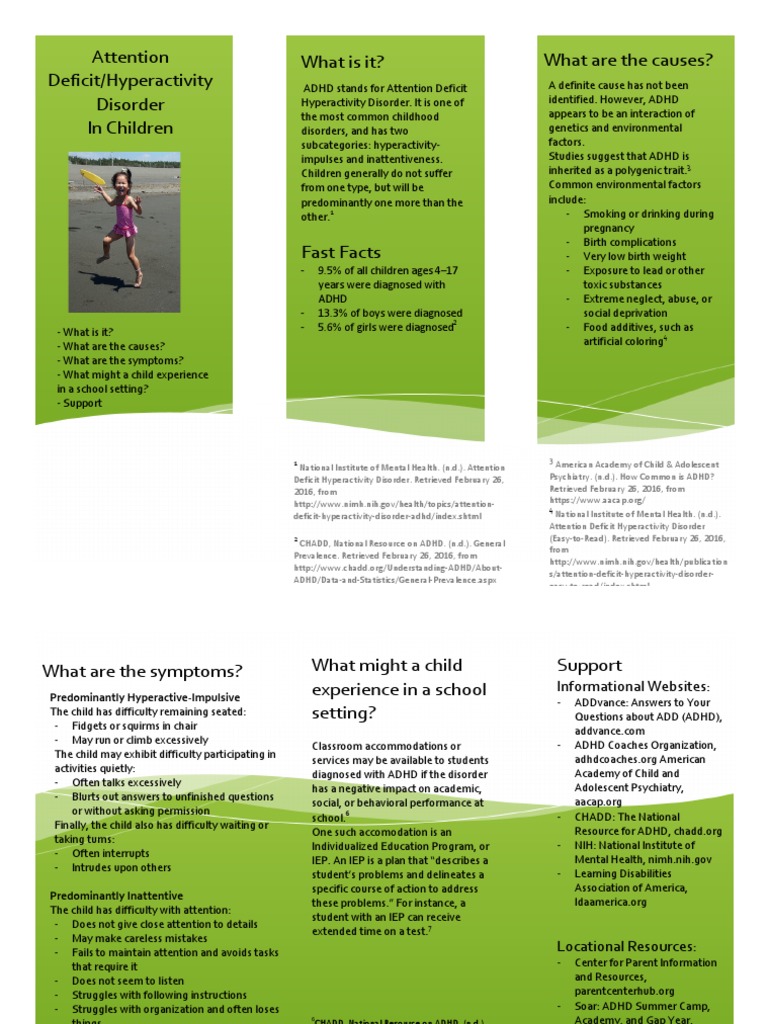 ADHD Brochure for Parents | PDF | Attention Deficit Hyperactivity ...