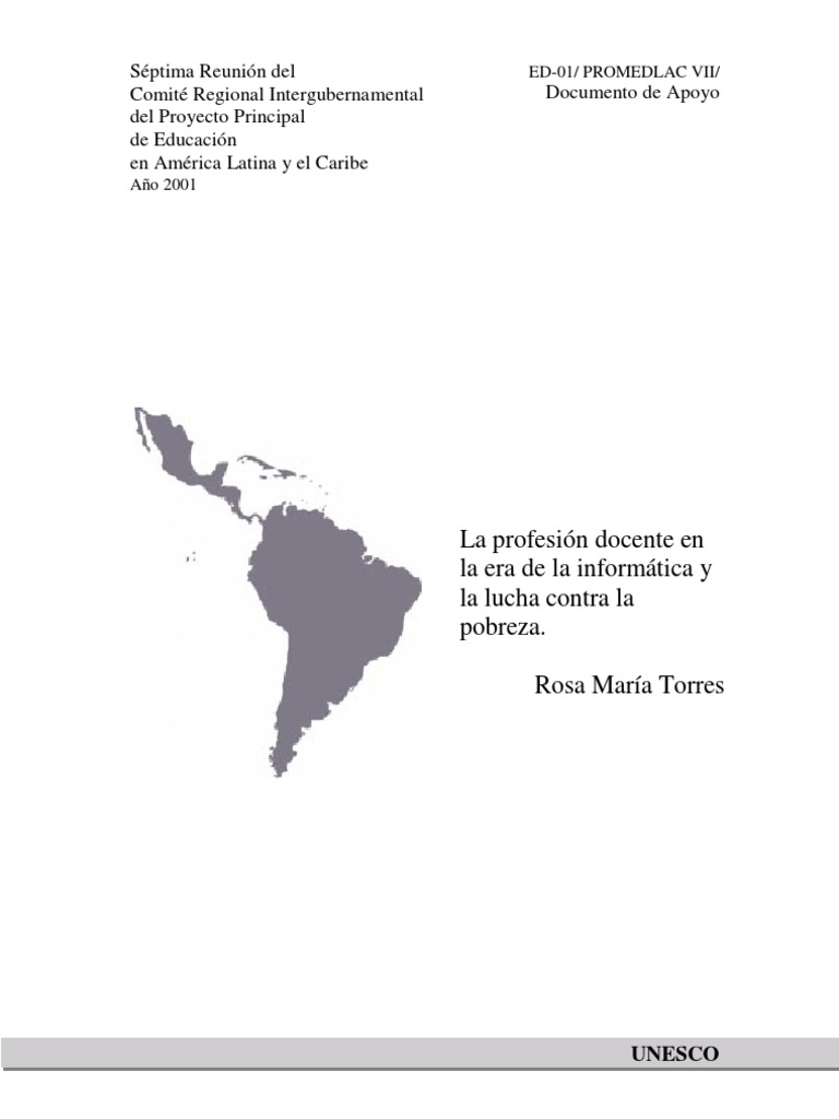 Profesion Docente A Lucha Pobreza Torres | PDF