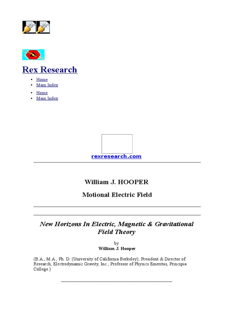 WJ Hooper News Horions Motional e Fields | PDF | Electromagnetic ...
