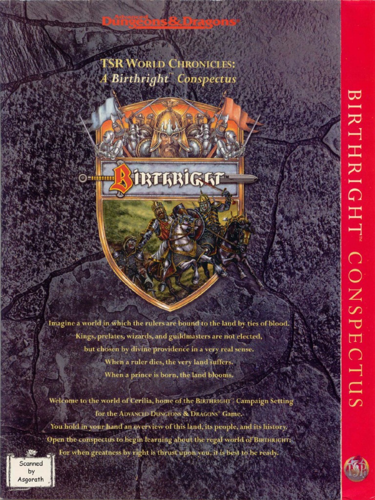 Birthright - Campaign Setting (A Birthright Conspectus) PDF | PDF