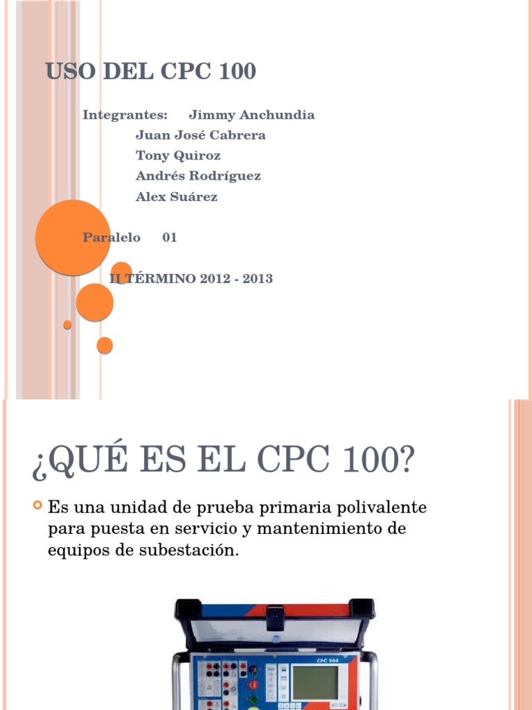Uso Del CPC 100 | PDF | Transformador | Electrónica