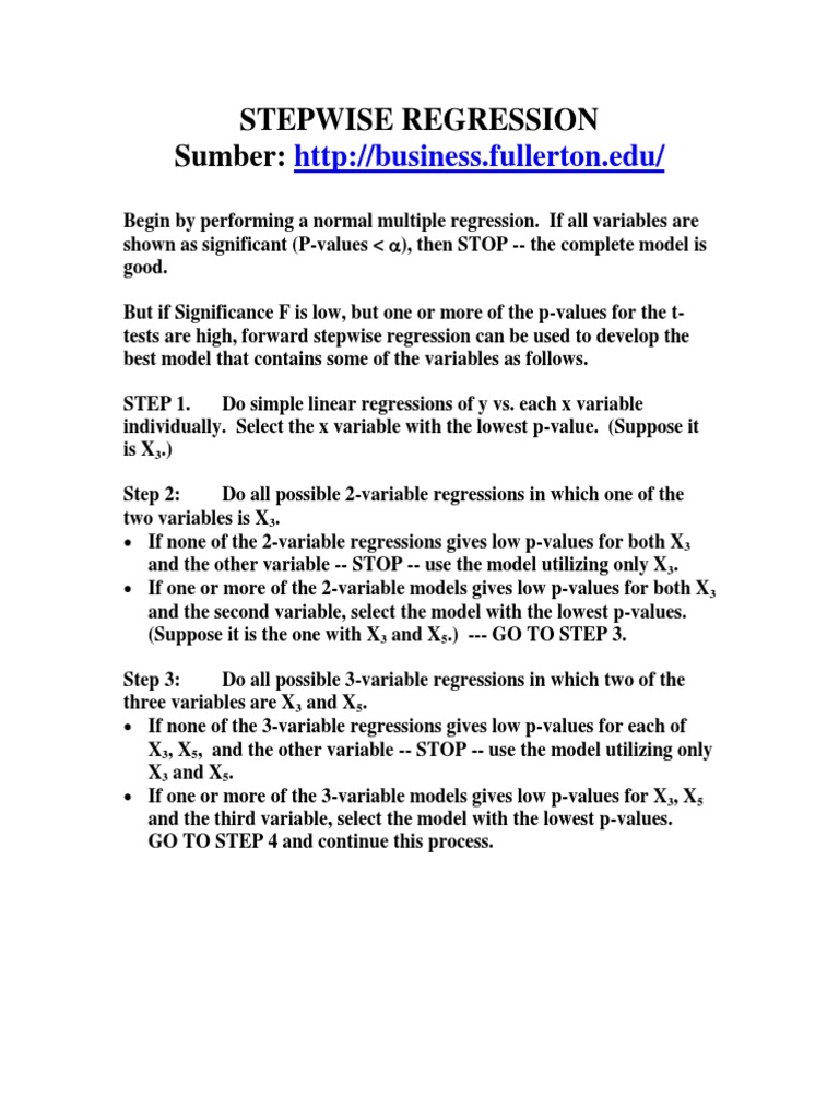 7-Analisis Regresi Excel Notes - Stepwise Regression | PDF | Errors And ...