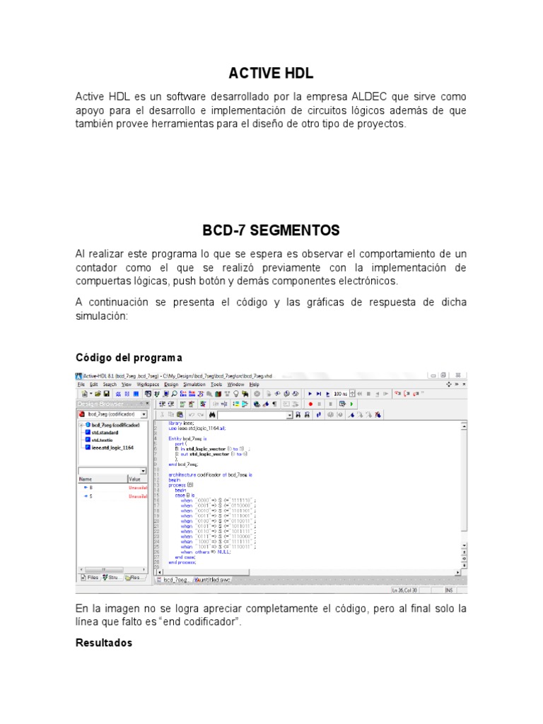 Simulación de Contadores en Active HDL | PDF