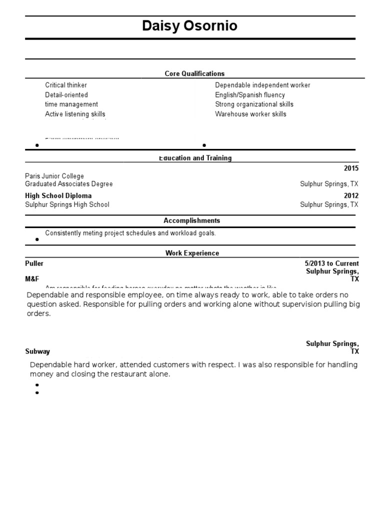 Daisy Osornio Resume | PDF | Career & Growth | Language Arts & Discipline