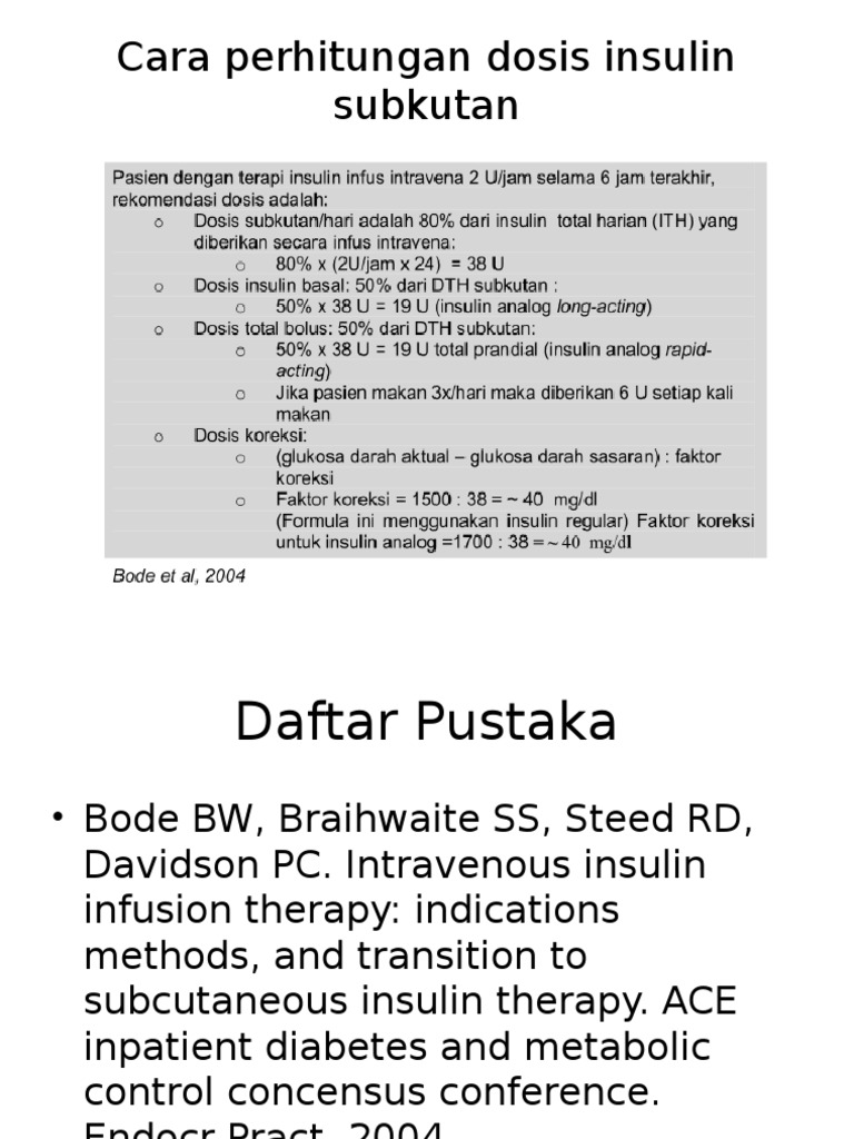 Dosis Insulin Subkutan Dari I.V | PDF