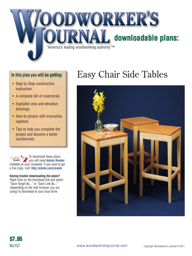 WJ157 Easy Chair Side Tables | PDF | Crafts | Woodworking