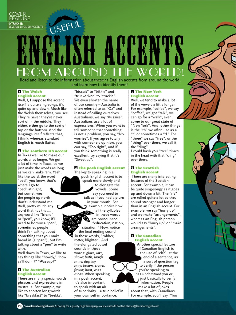 Accents Material | PDF | Accent (Sociolinguistics) | English Language