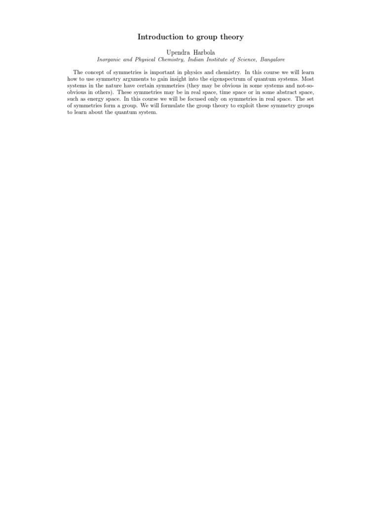 Group Theory | PDF | Group (Mathematics) | Matrix (Mathematics)