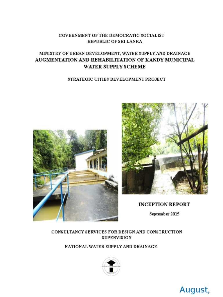Inception Report 08-10-2015 | PDF | Water Purification | Sewage Treatment