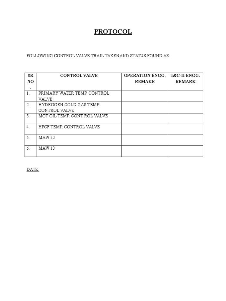 Control Valve Status Report | PDF