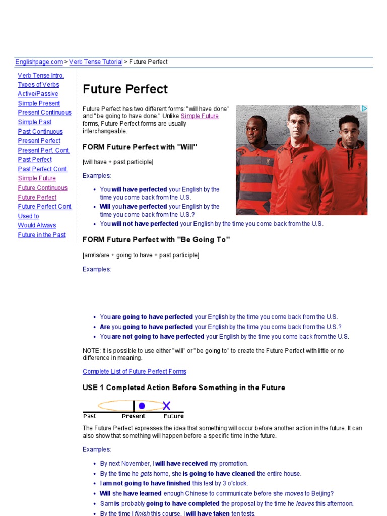 ENGLISH PAGE - Future Perfect PDF | PDF | Perfect (Grammar) | Verb