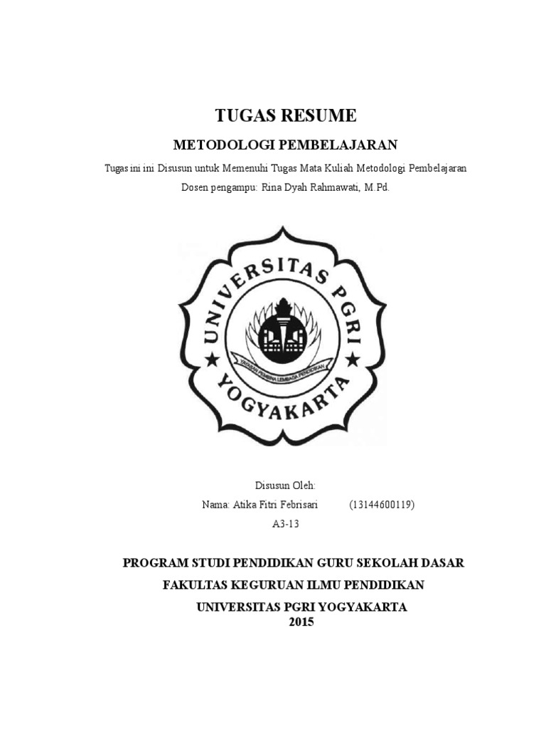 Cover Tugas Resume | PDF